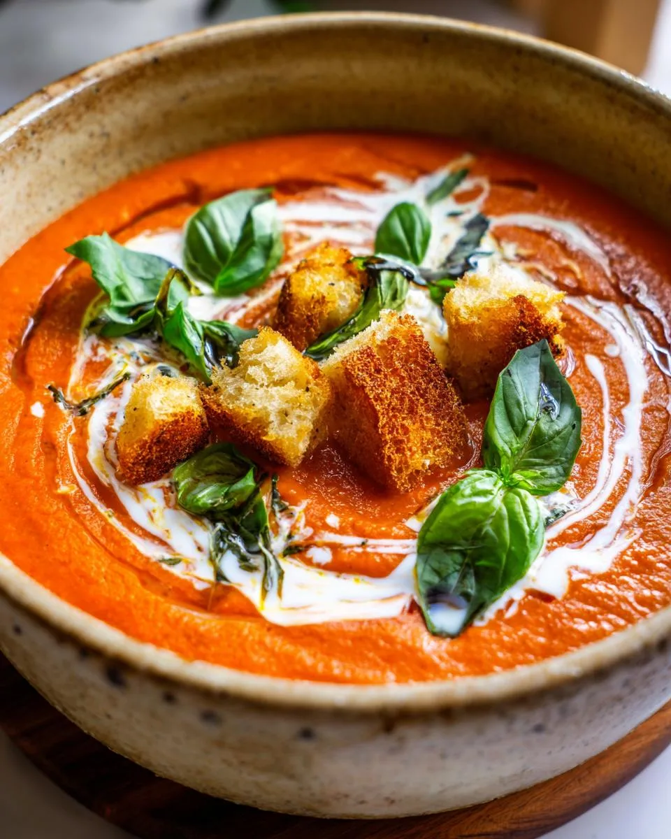 Creamy Roasted Tomato Basil Soup Recipe with 9 Romas - Yumivia